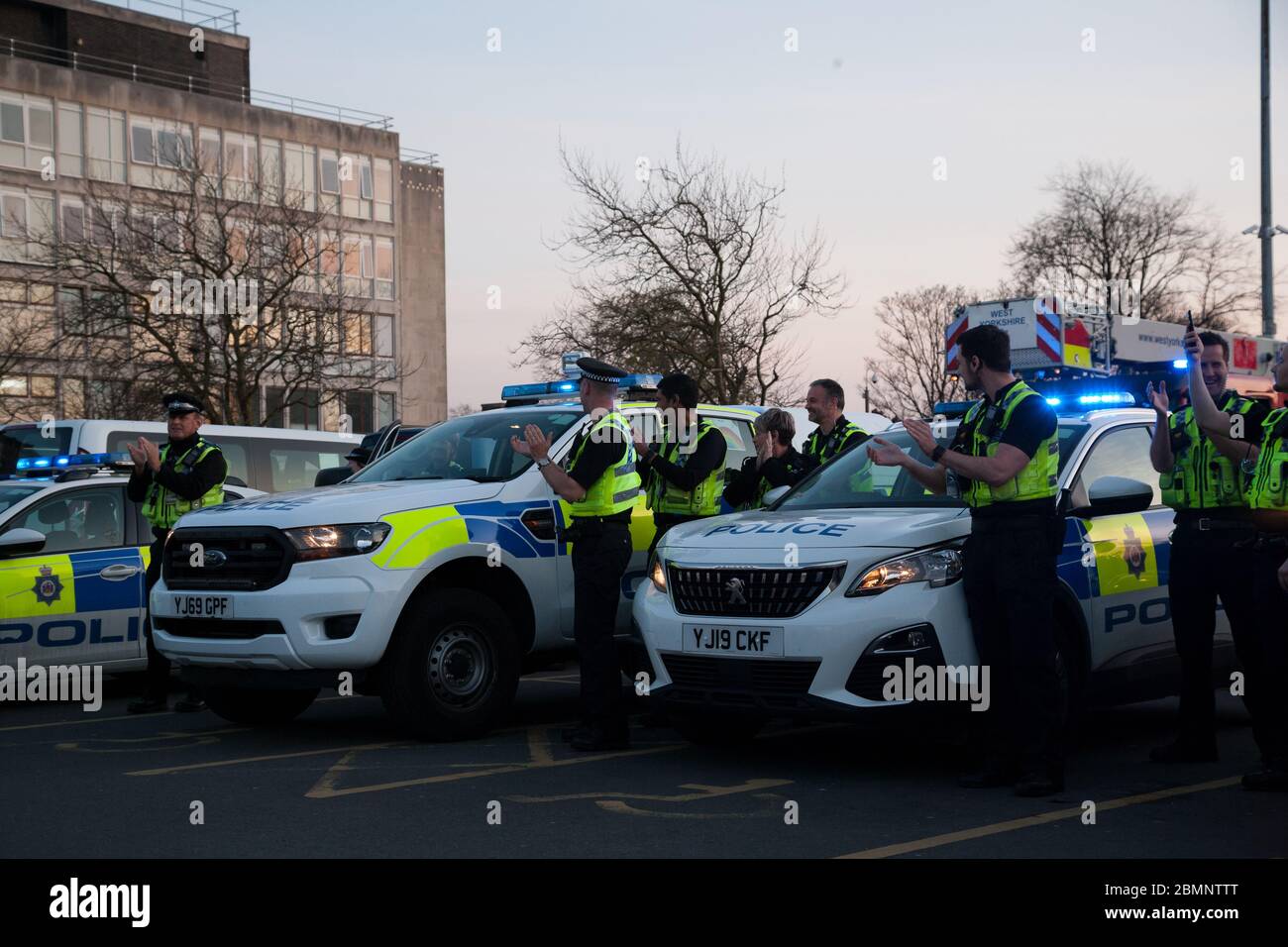 A member of West Yorkshire Police claps for NHS workers on 16th April ...