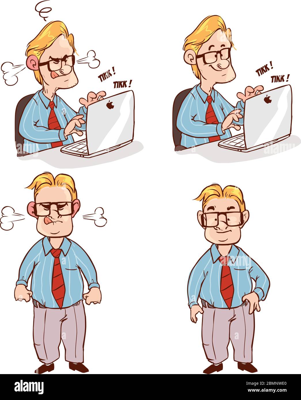 Stock Illustration: Businessman Happy Angry Stock Vector Image & Art ...