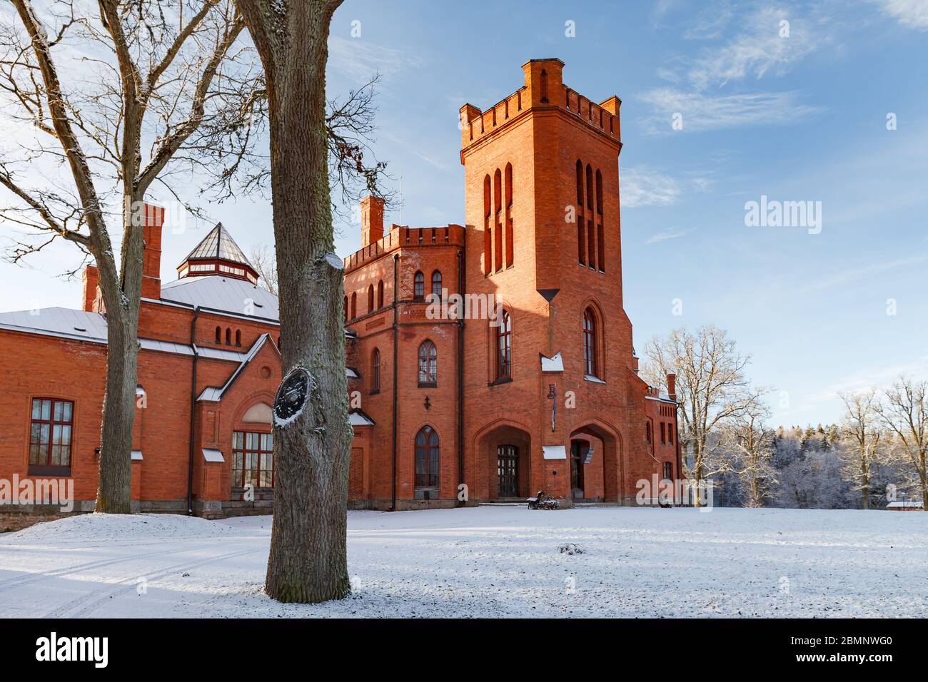 Red brick Sangaste castle in Estonia inspired by Windsor Castle in ...