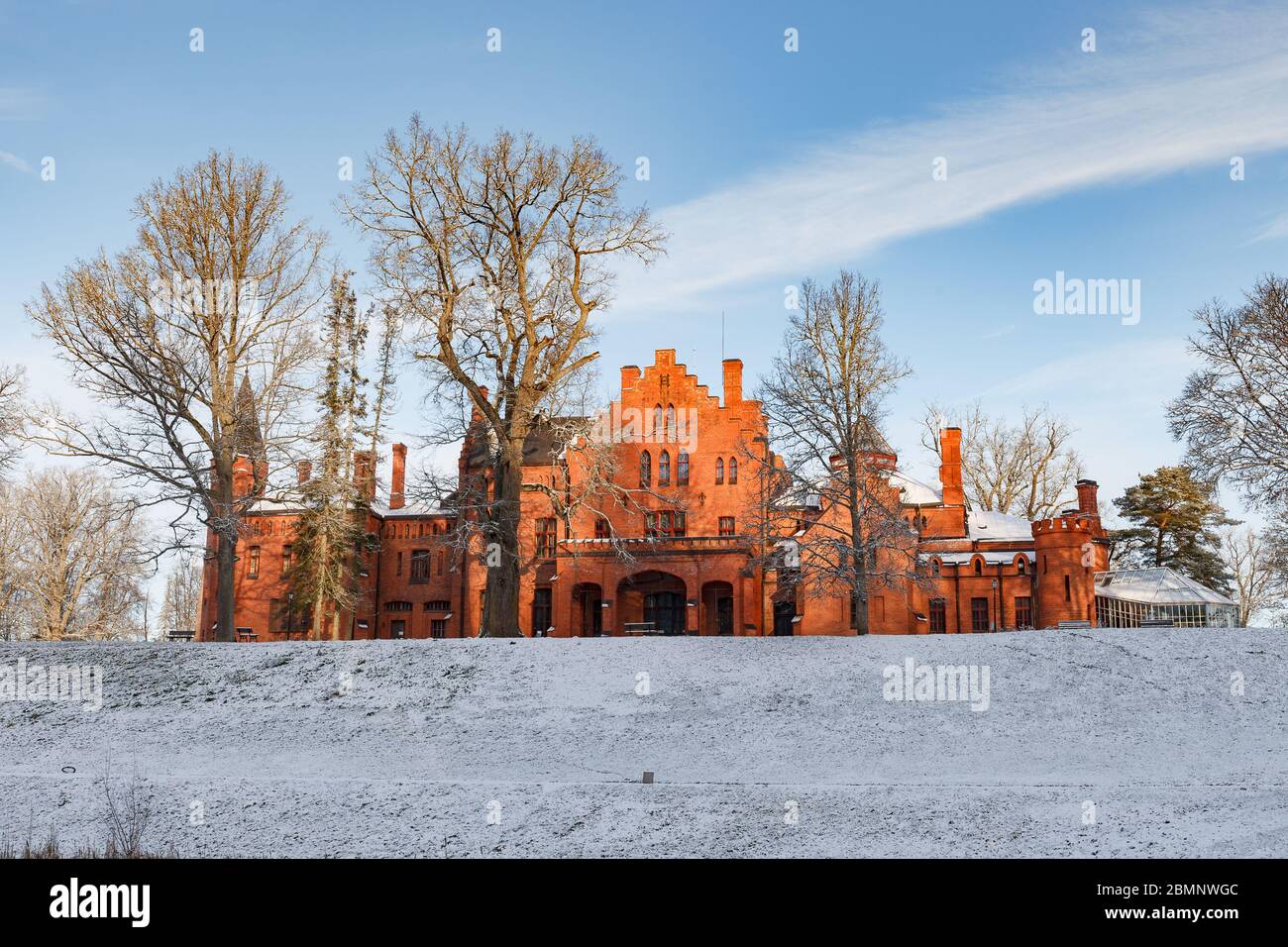 Red brick Sangaste castle in Estonia inspired by Windsor Castle in ...