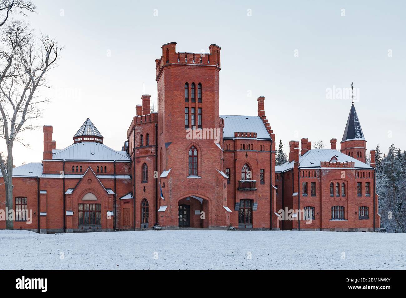 Red brick Sangaste castle in Estonia inspired by Windsor Castle in ...