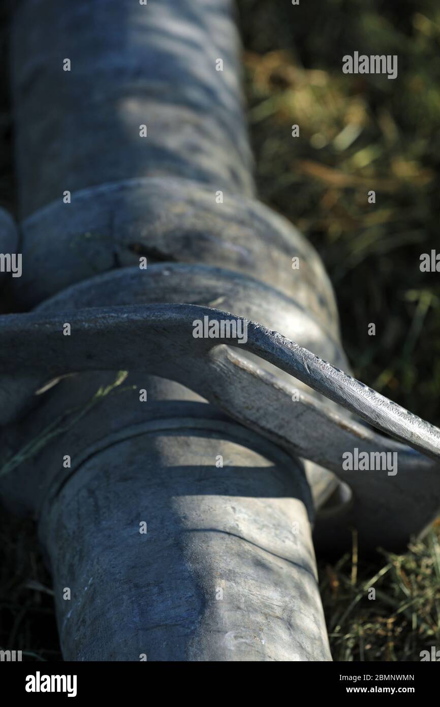 Water pipes on a field Stock Photo - Alamy
