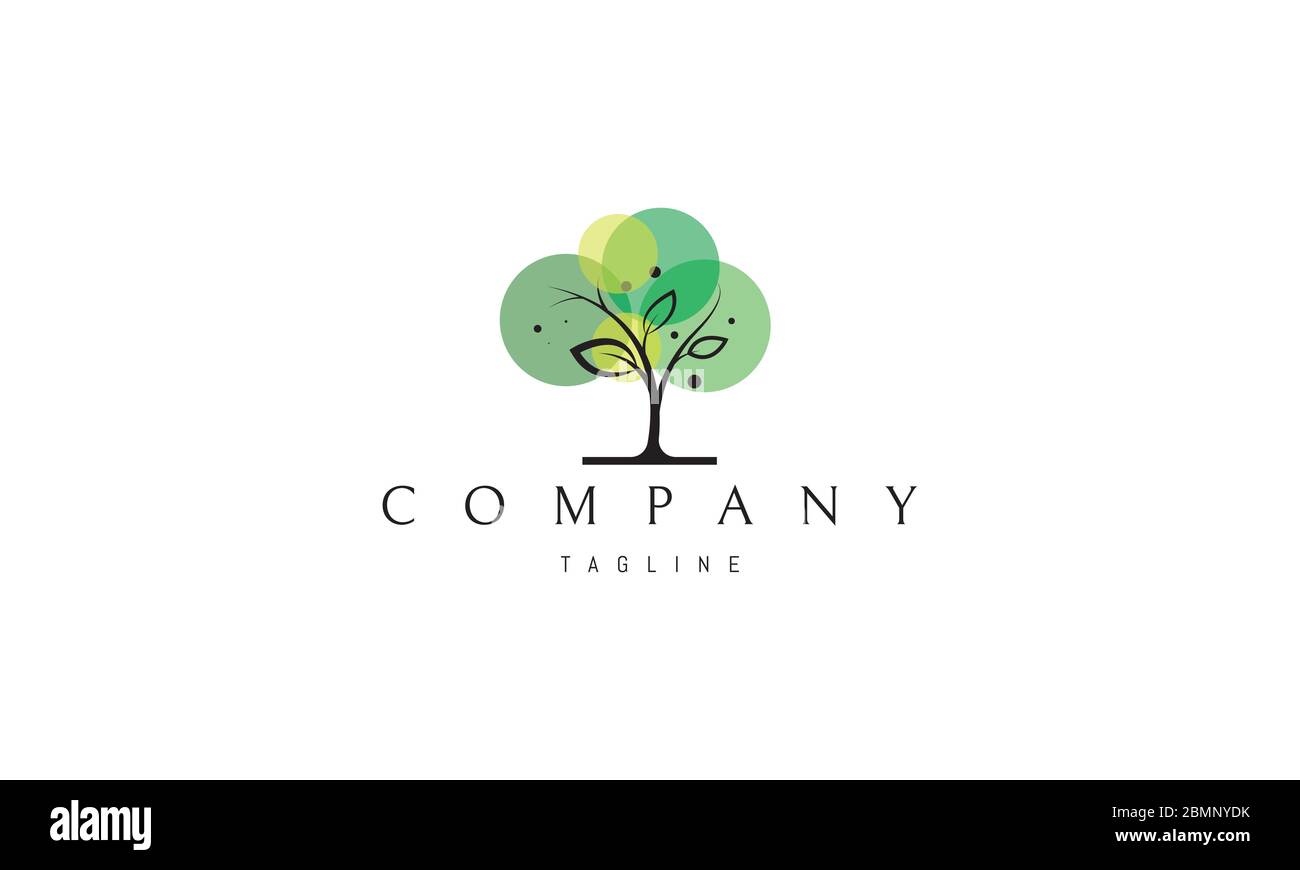 Vector logo on which an abstract image of a tree whose crown is made up ...