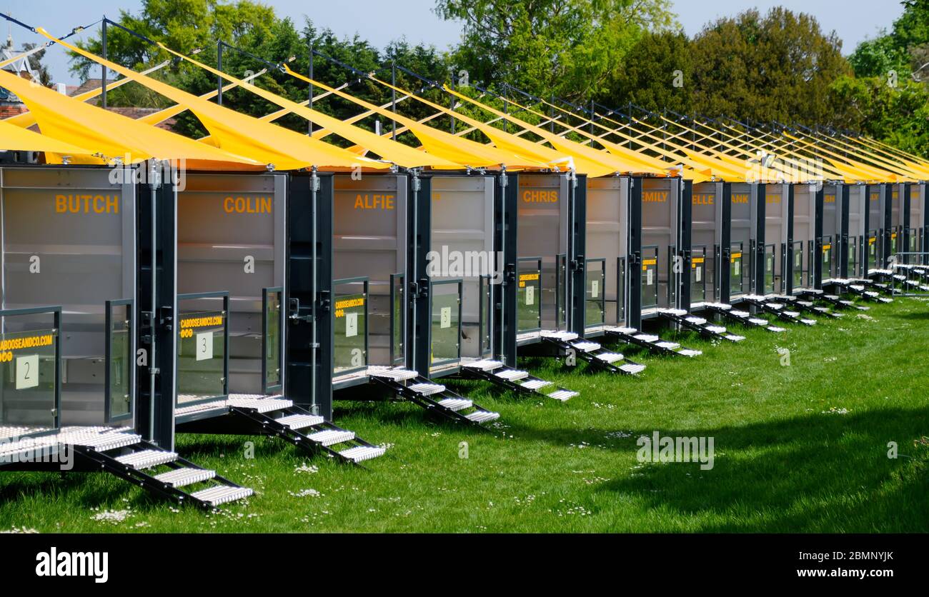 Reading, United Kingdom - May 08 2020: Shipping containers converted to ...
