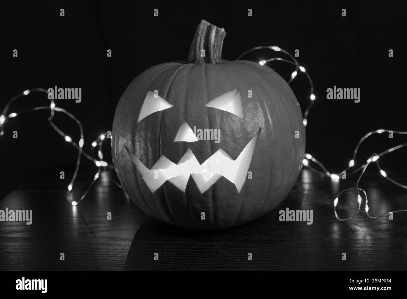 Halloween pumpkin B&W Stock Photo - Alamy