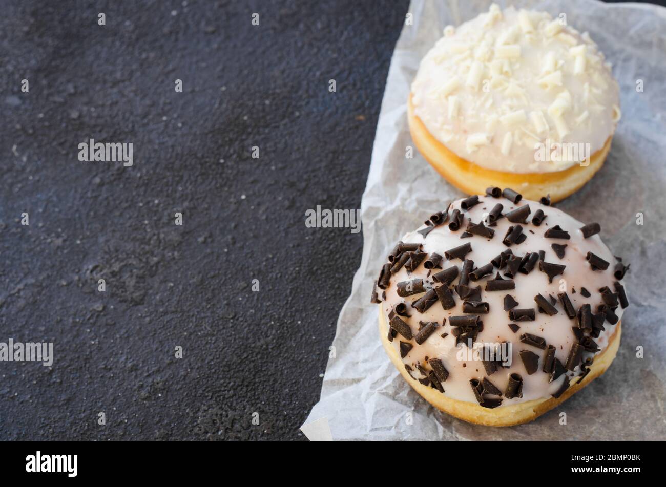 Traditional donut day. Assorted donuts with chocolate glazed on ...
