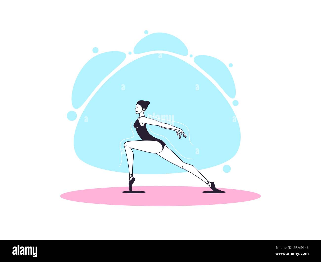 Graceful ballerina woman in outline minimalist style. Ballet dancer ...