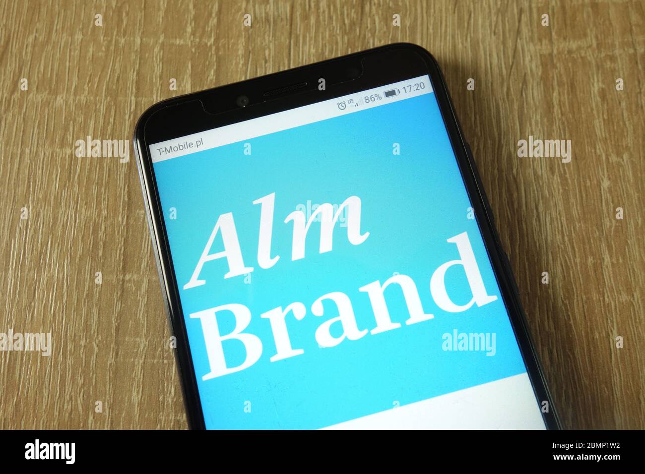 Alm Brand bank logo displayed on smartphone Stock Photo - Alamy