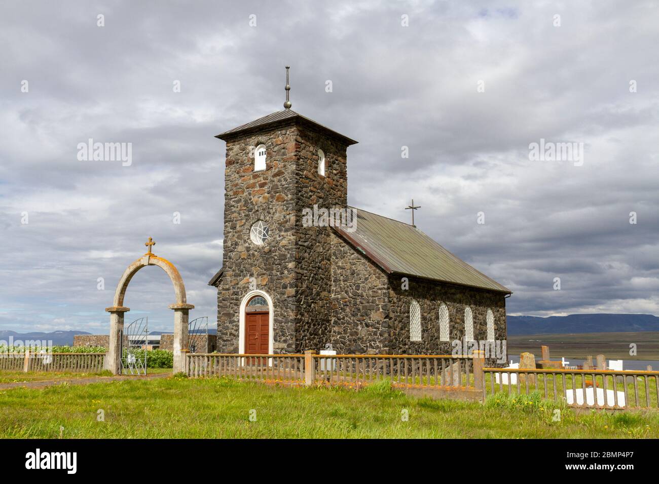 Þingeyrakirkja is an Icelandic church situated between lakes Hóp and ...