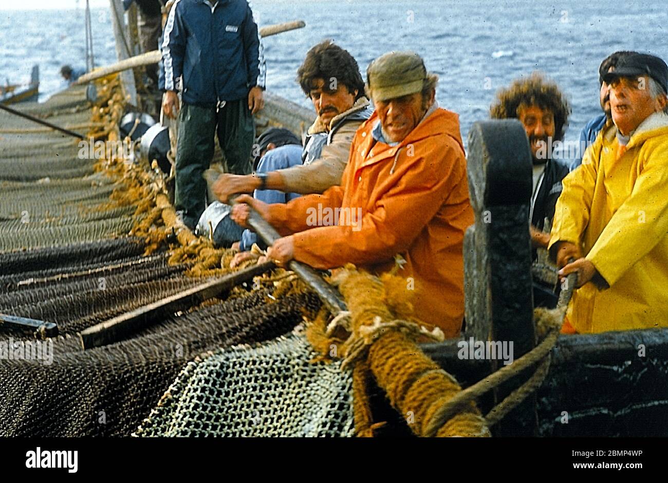 Aegadian Islands, Sicily, Italy. May 1983. Tonnara and mattanza. Tuna ...