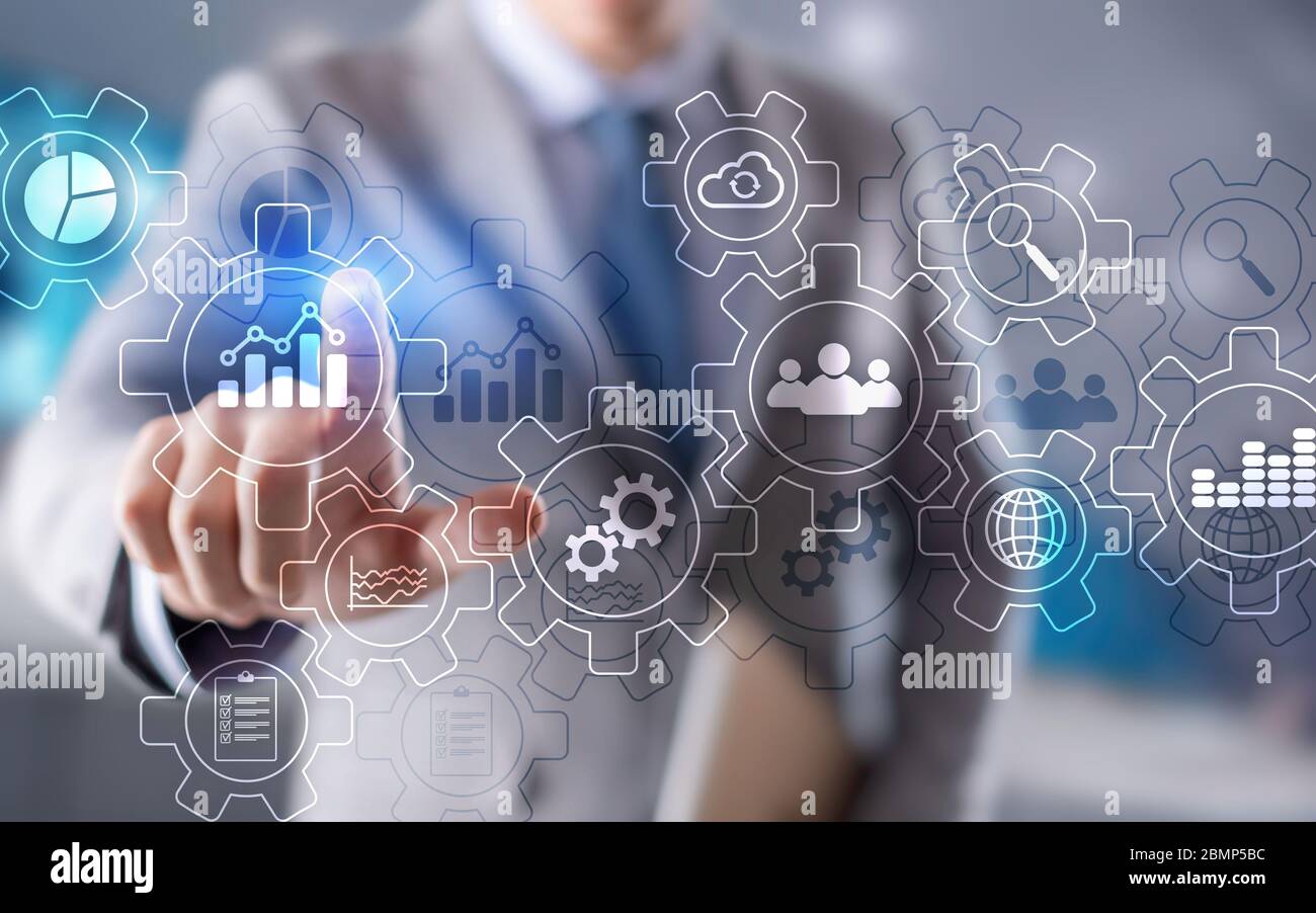 Automation for business technology management and workflow diagram with ...