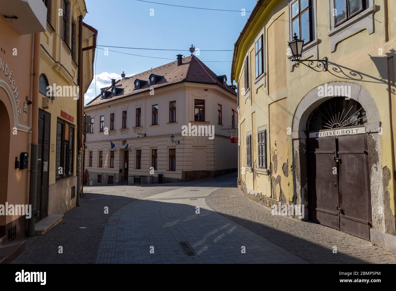 Eger, Hungary - 04 25 2020: Empty street in Eger, Hungary Stock Photo ...