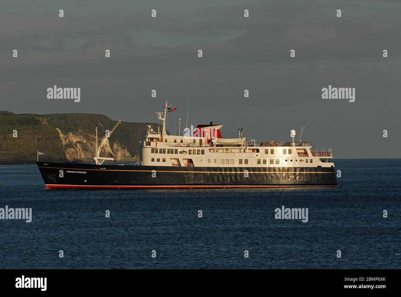 HEBRIDEAN PRINCESS arriving in BALLYCASTLE BAY, COUNTY ANTRIM, NORTHERN ...