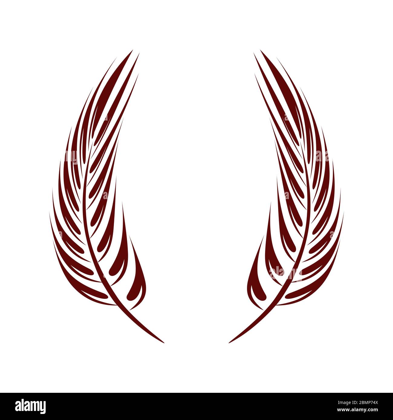 Wreath Feather Crest Logo Template Illustration Design. Vector EPS 10 ...