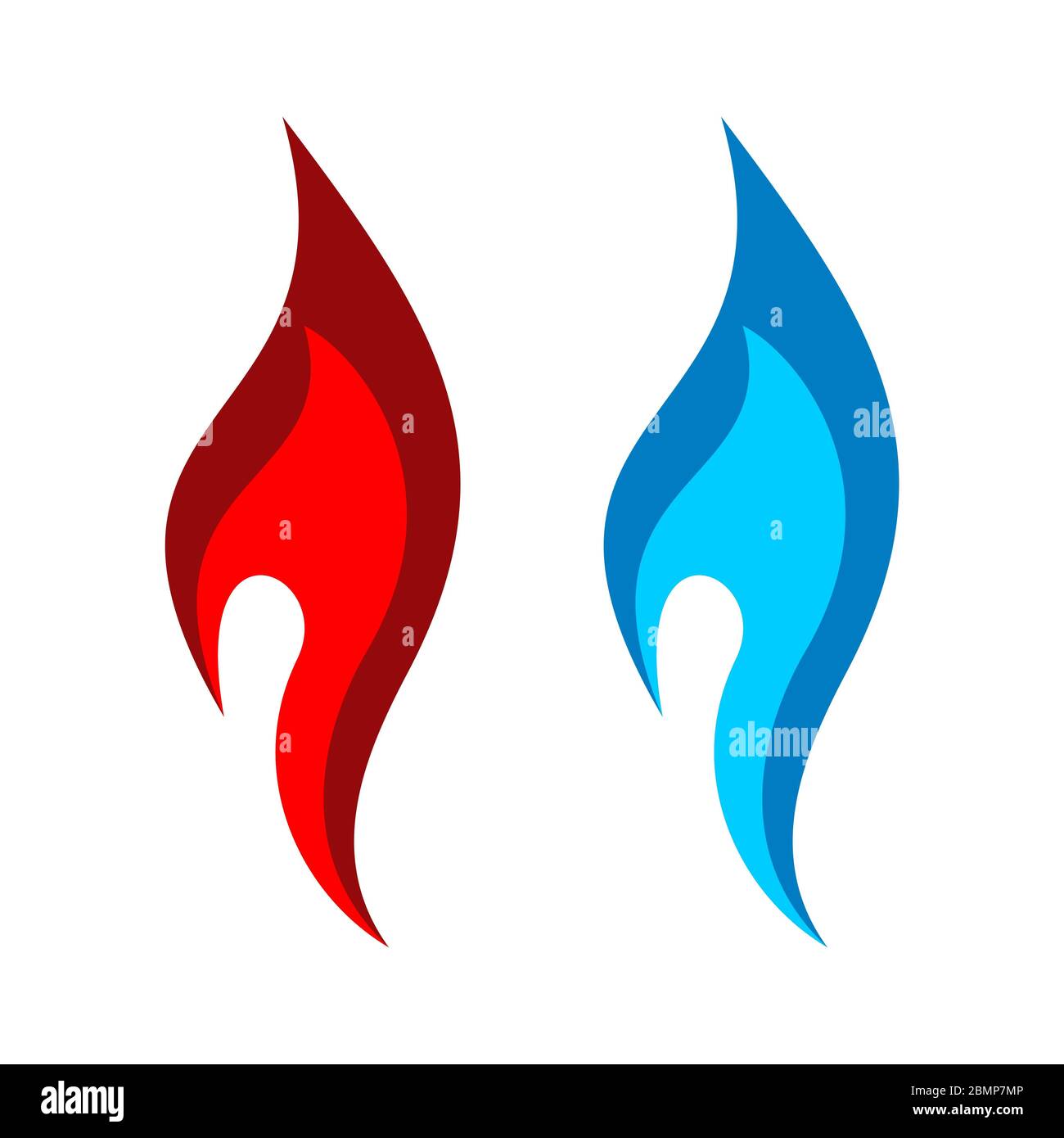 Spirit Flame Fire Red or Blue Color Logo Template Illustration Design ...