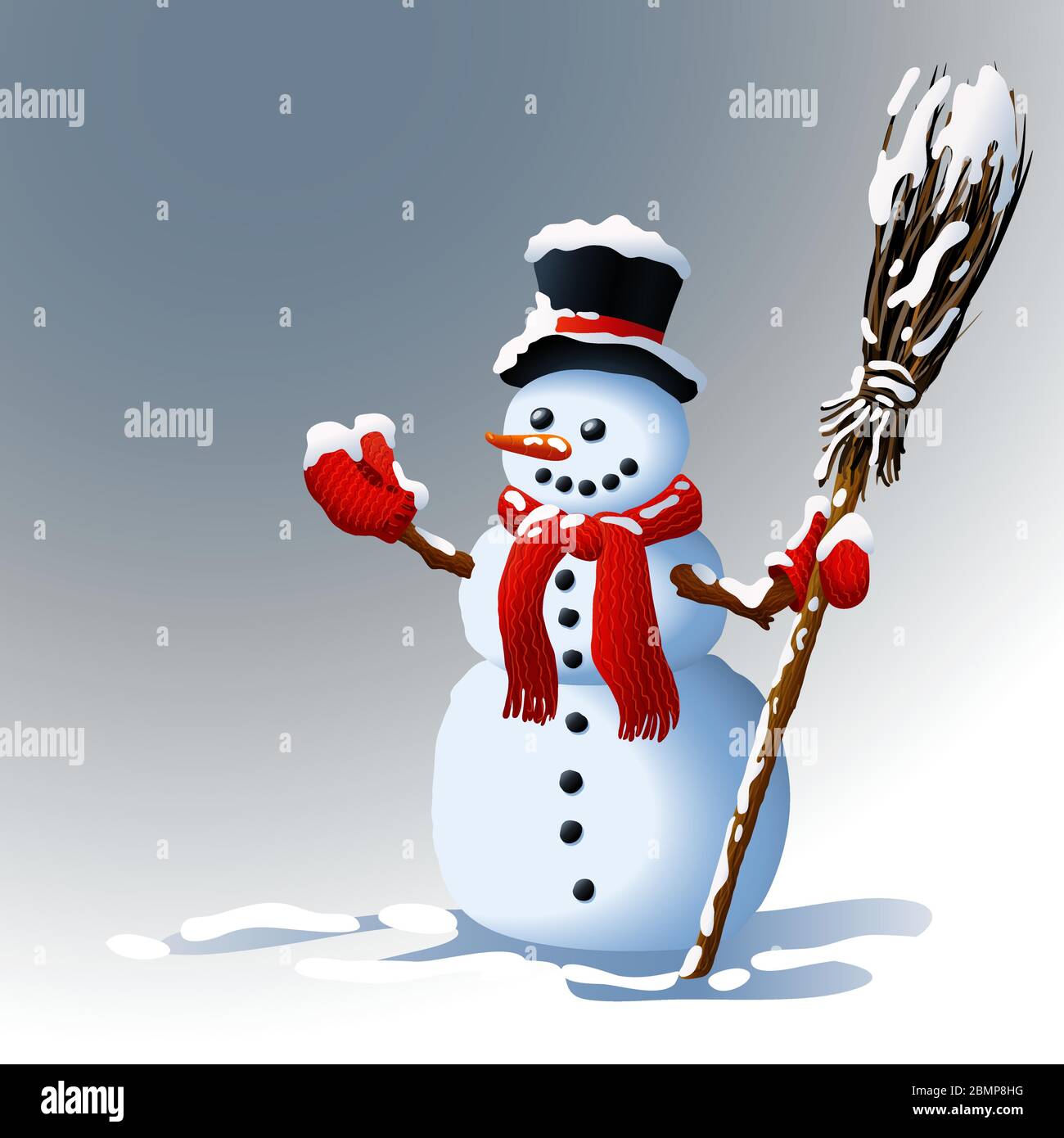 Snowman. Winter background. Vector illustrations Stock Vector Image ...