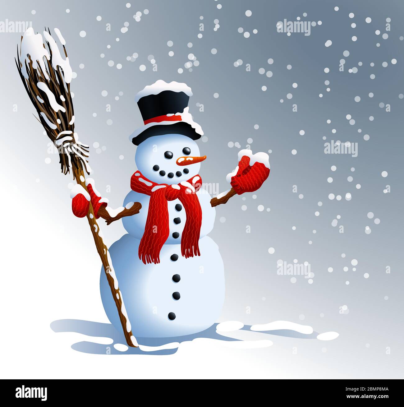 Snowman. Winter background. Vector illustrations Stock Vector Image ...