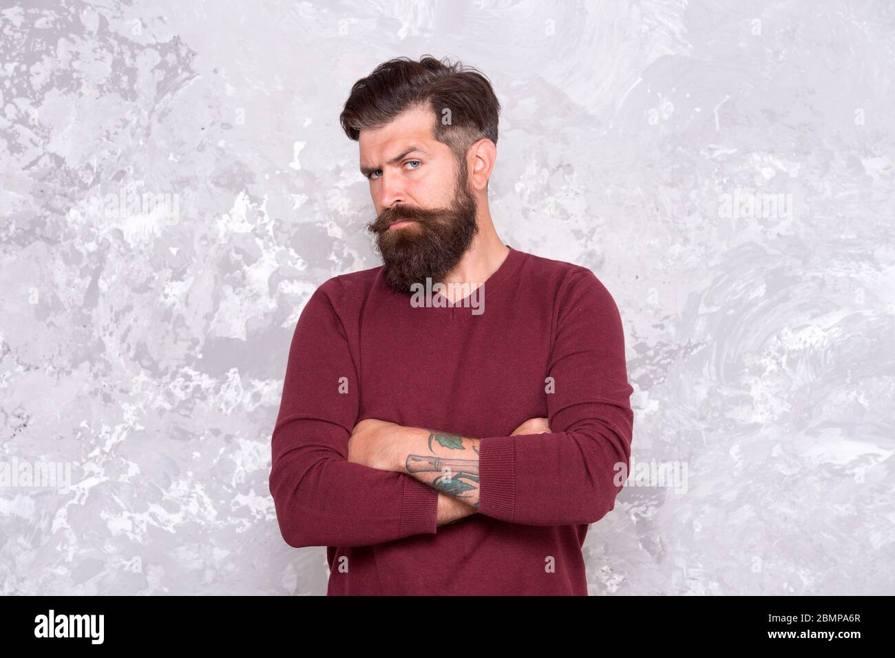 Tattooed macho. Manhood. Good looking guy. Grow facial hair. Hipster ...