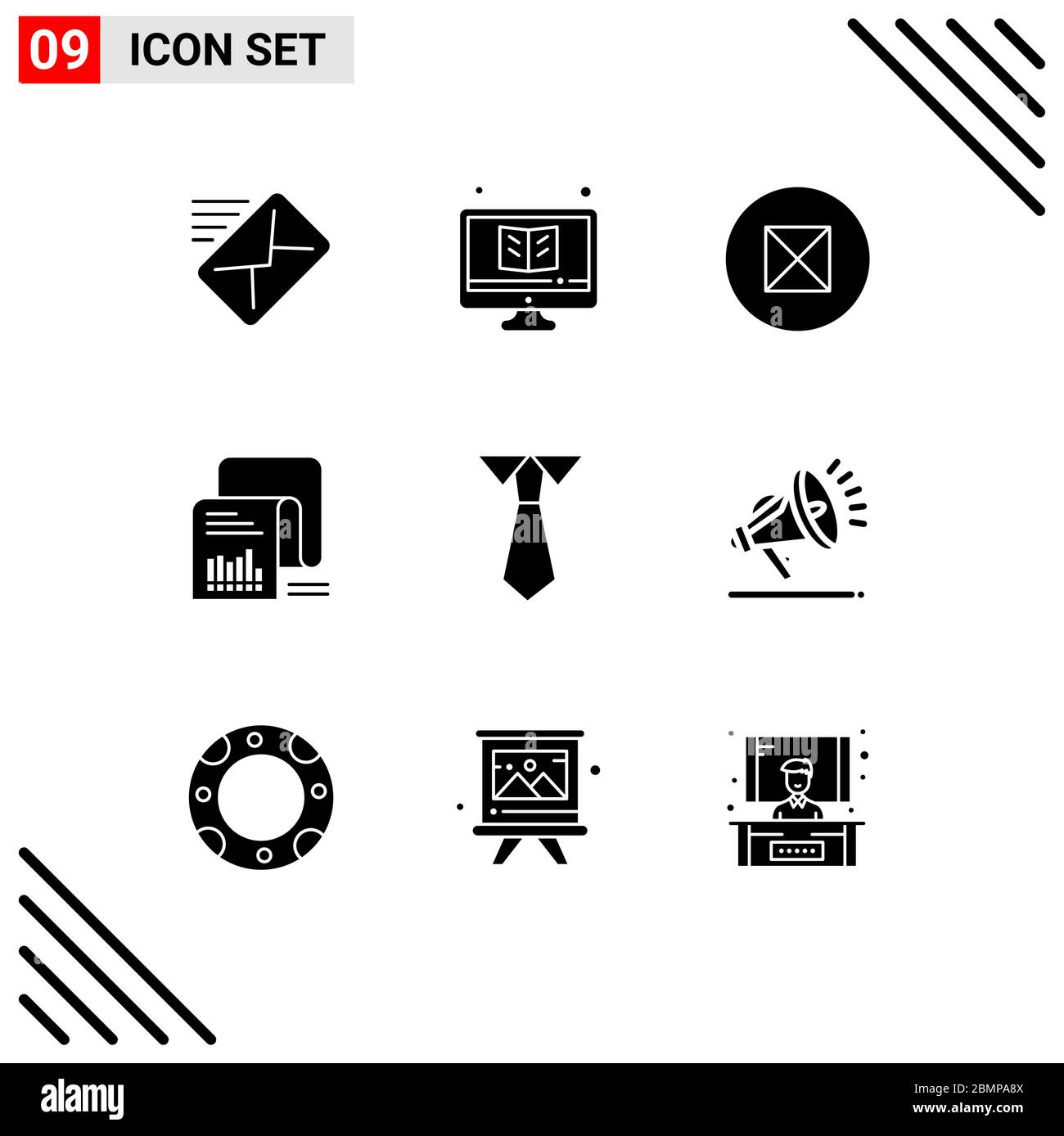 Mobile Interface Solid Glyph Set of 9 Pictograms of education, list ...