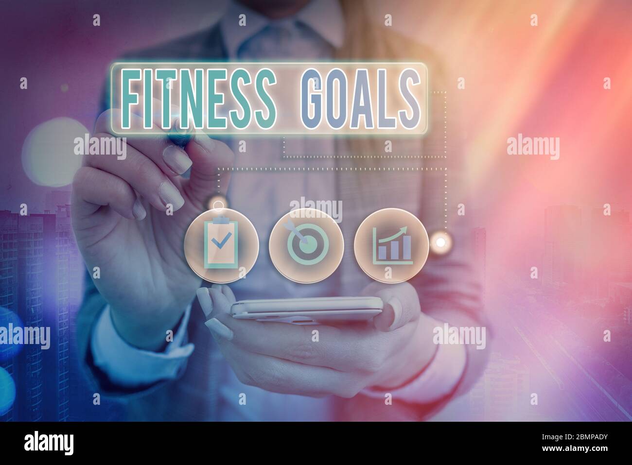 Writing note showing Fitness Goals. Business concept for Loose fat ...