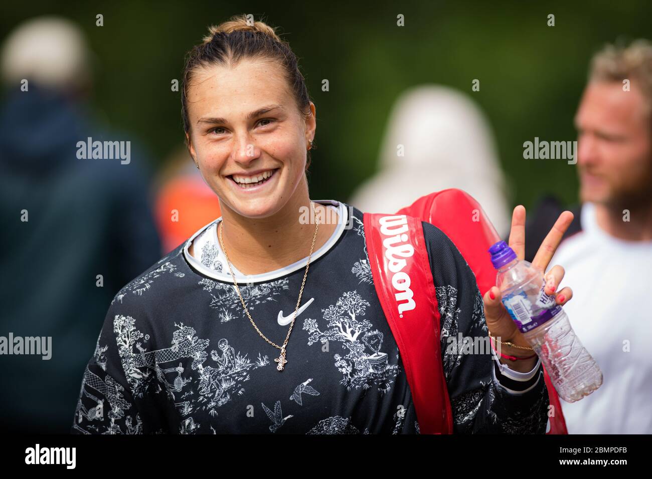 Arena Sabalenka of Belarus after practice at the 2019 Nature Valley ...