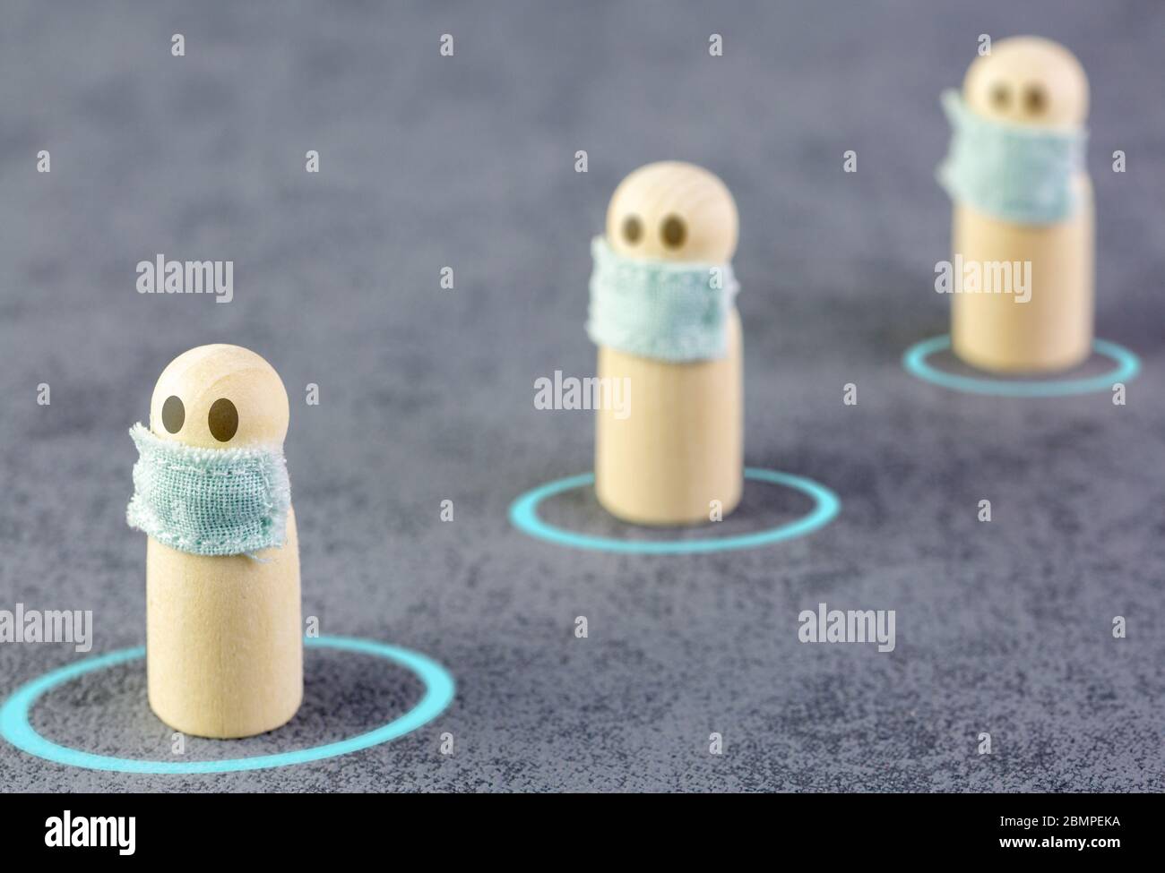 concept of marking on the ground and signage, for physical or social ...