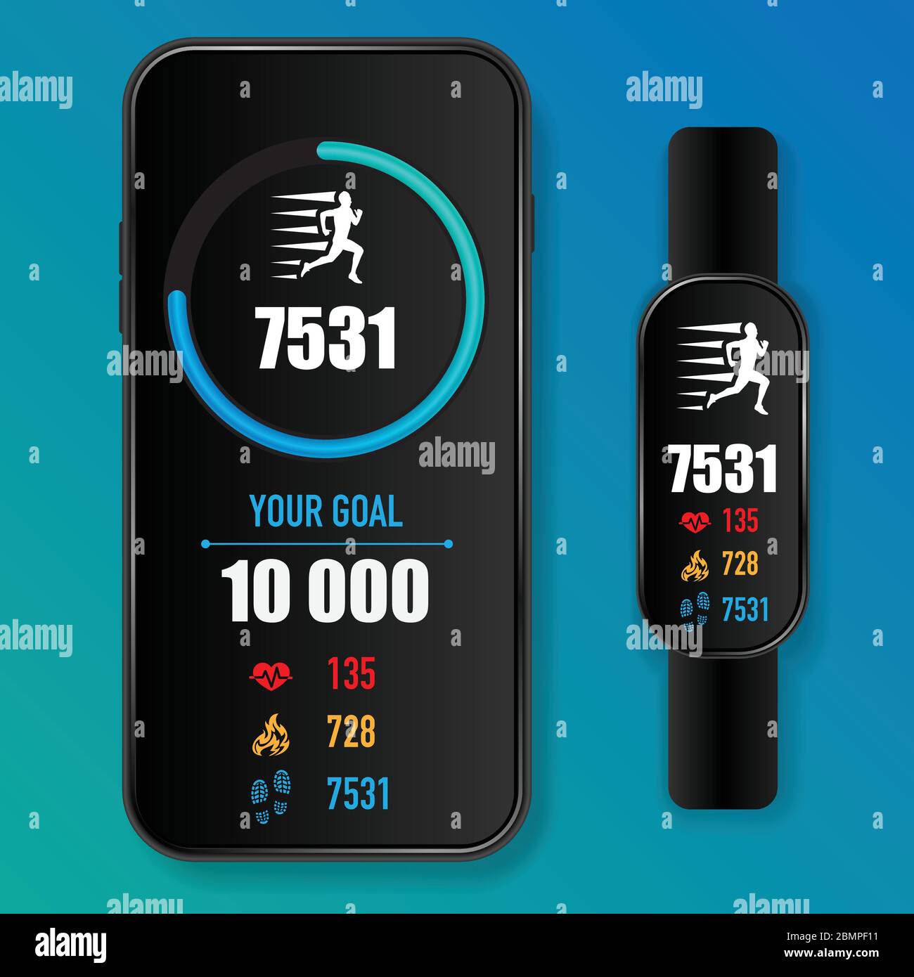 Wearable technology mobile app Stock Vector Images - Alamy