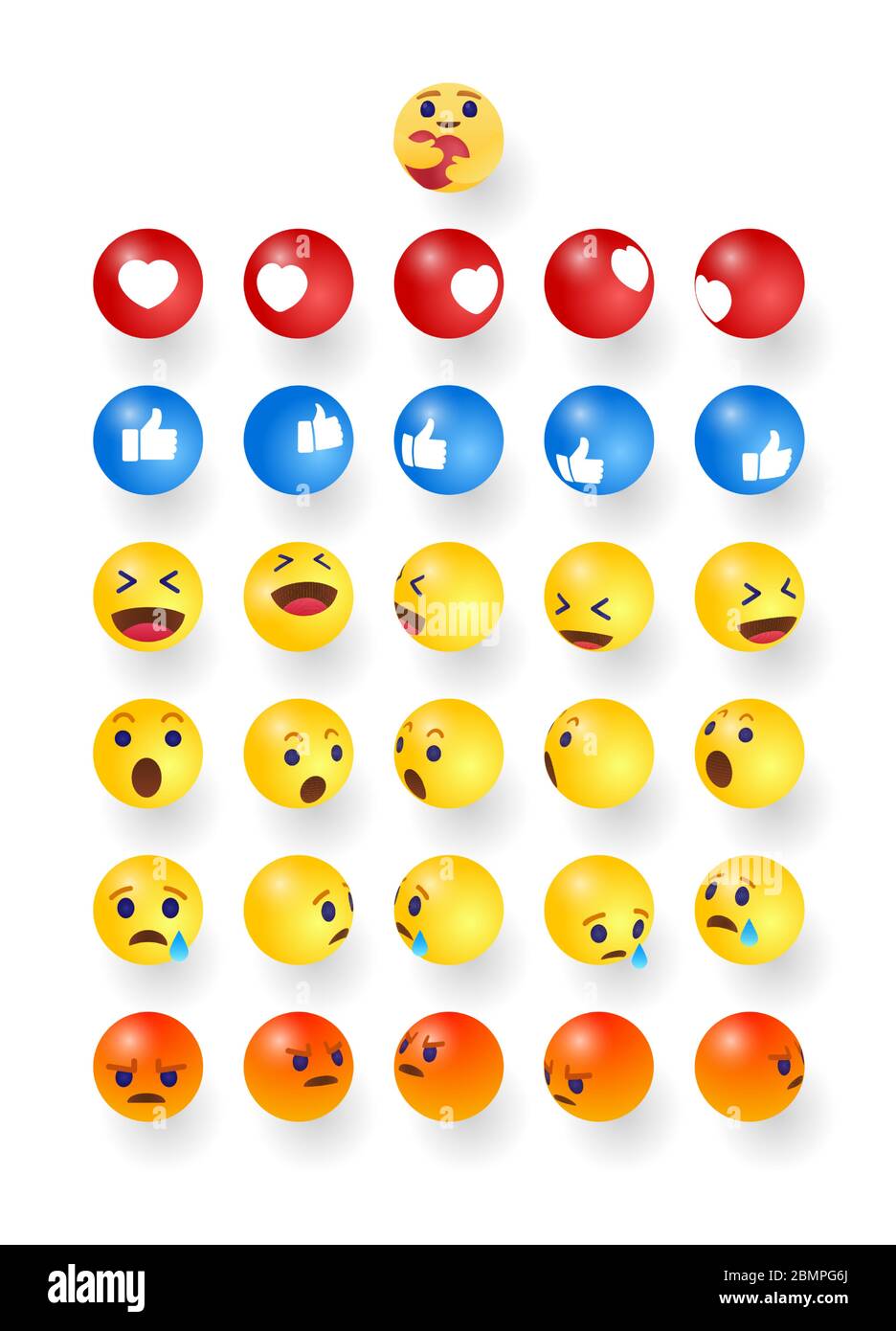 High quality 3d vector set round cartoon bubble Emoji emoticons for ...