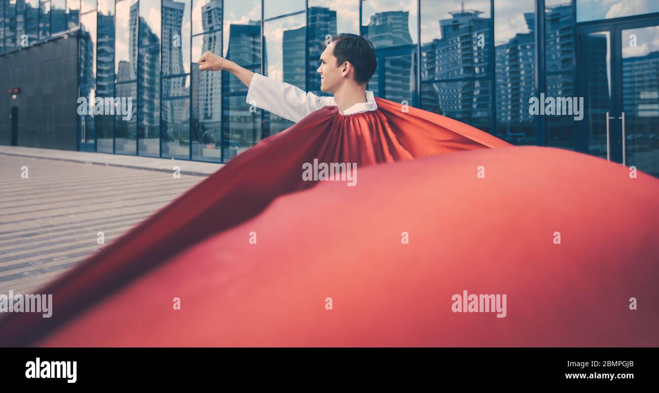 close up. superhero doctor is ready to help Stock Photo - Alamy
