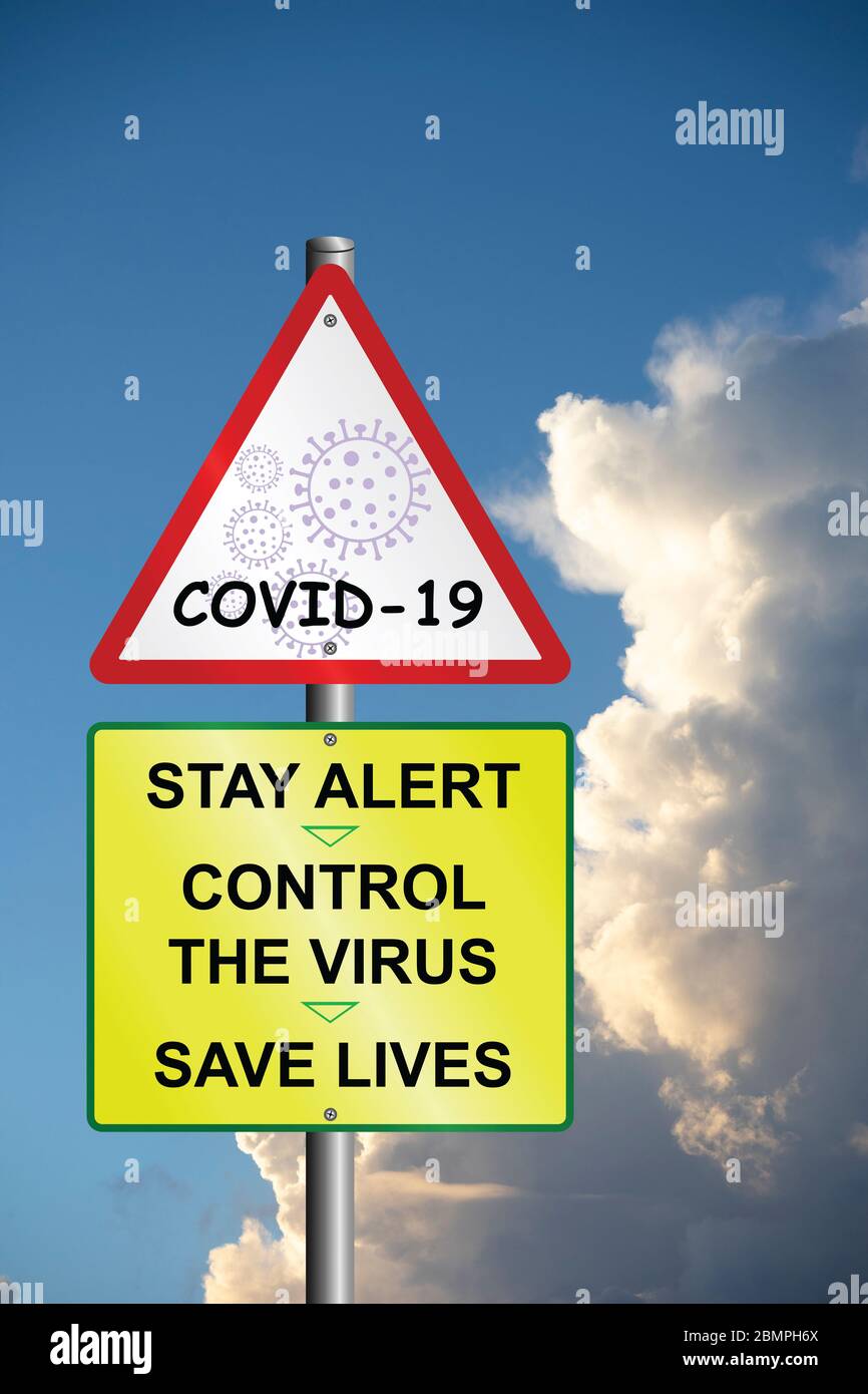 Stay alert control the virus save lives sign hi-res stock photography ...