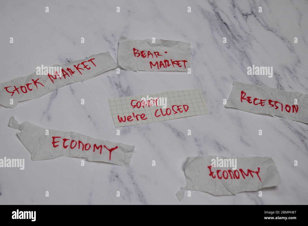 Sorry We're Closed write on sticky notes with keyword isolated on ...