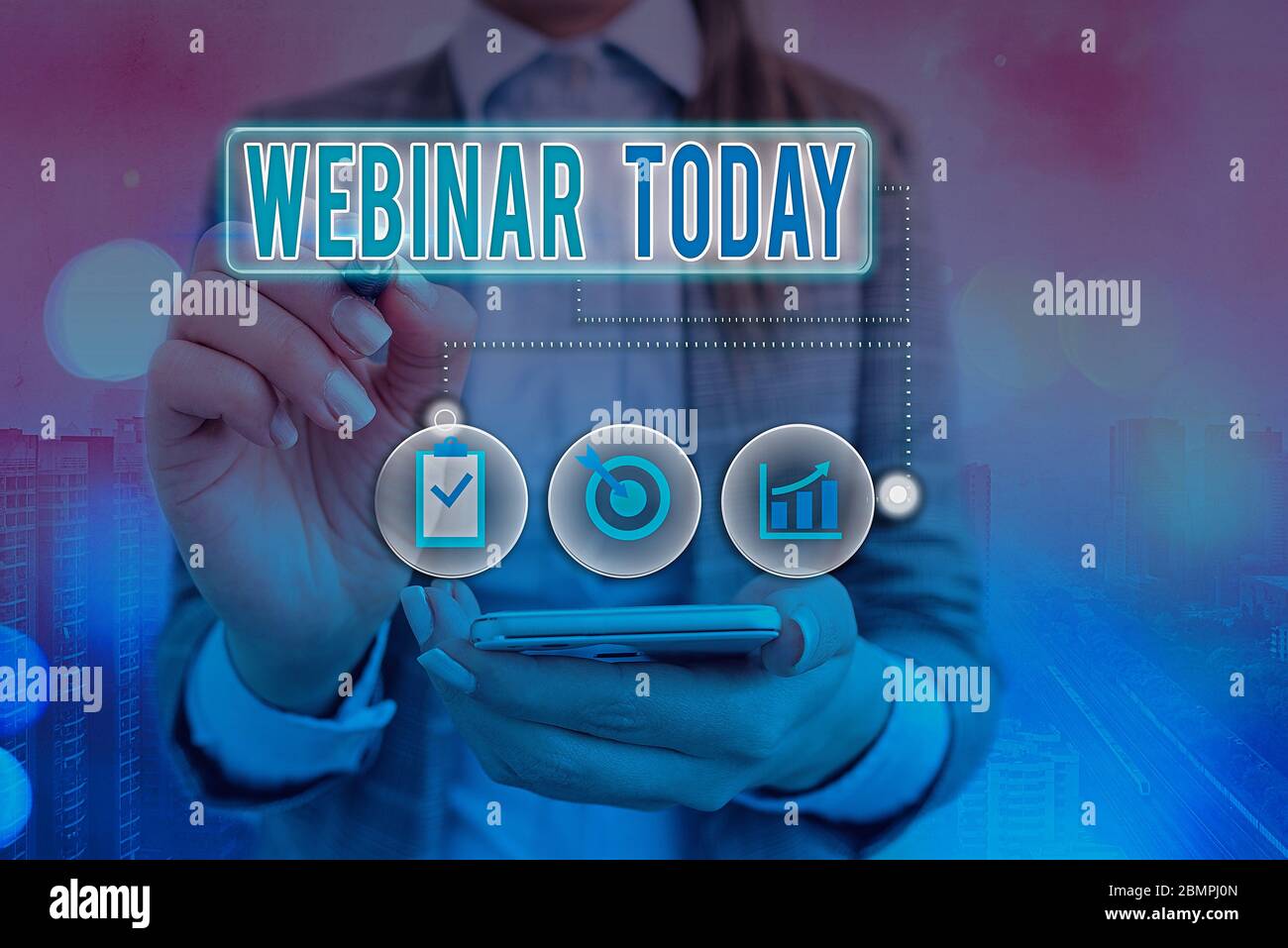 Writing note showing Webinar Today. Business concept for live online ...