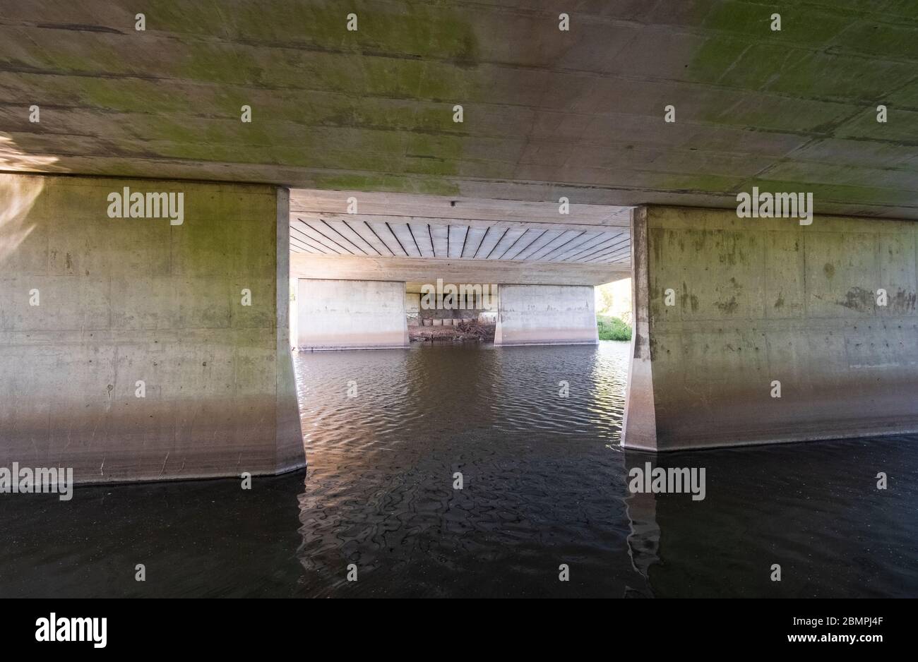 Reinforced concrete bridge support legs Stock Photo - Alamy