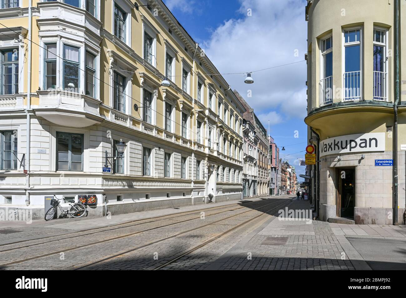 Main street Drottninggatan in the city center of Norrkoping. Norrkoping ...