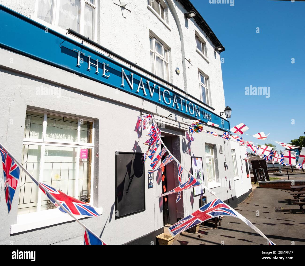 British pub with VE day flags Stock Photo - Alamy