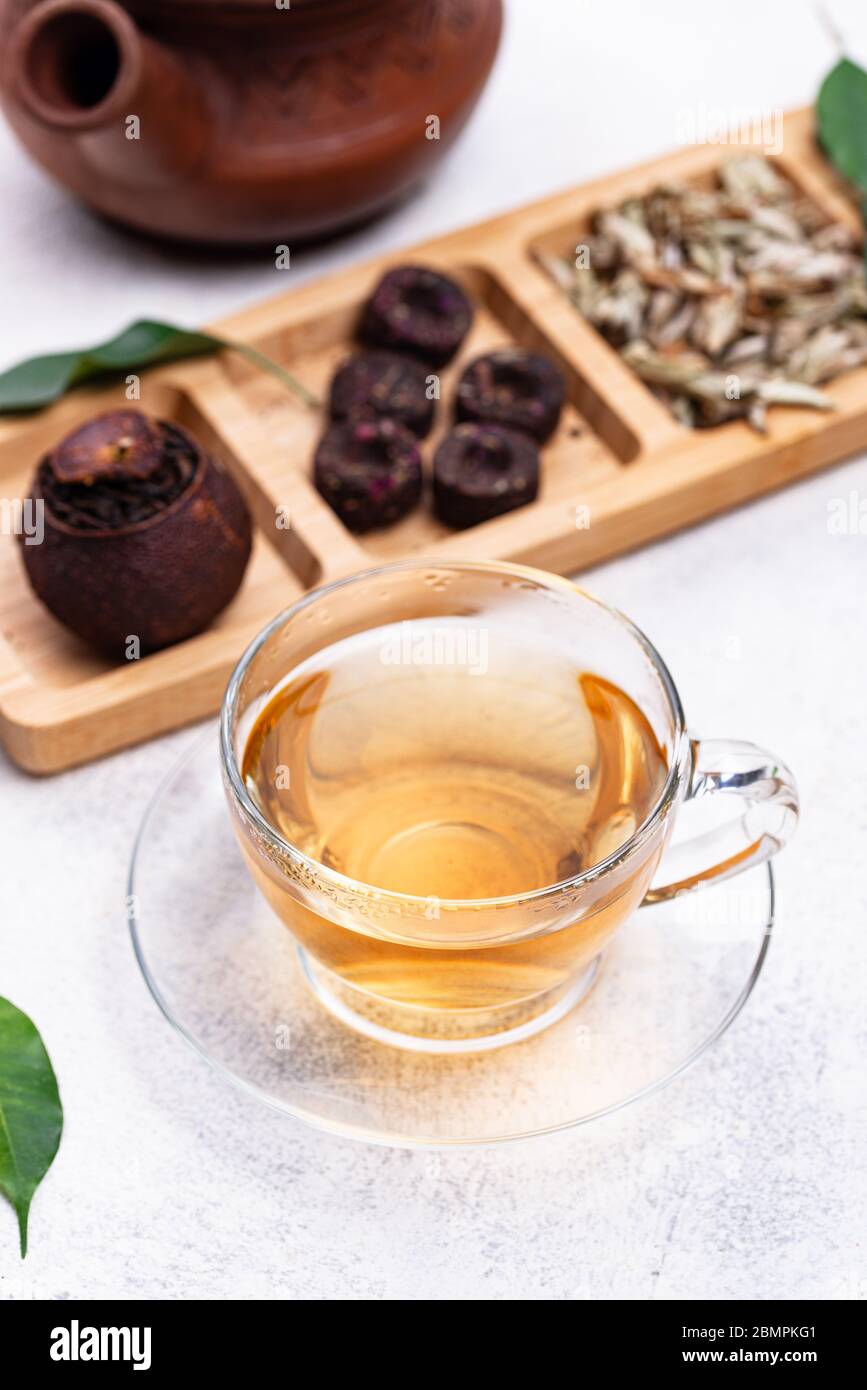 Different pressed Chinese pu-erh tea Stock Photo - Alamy