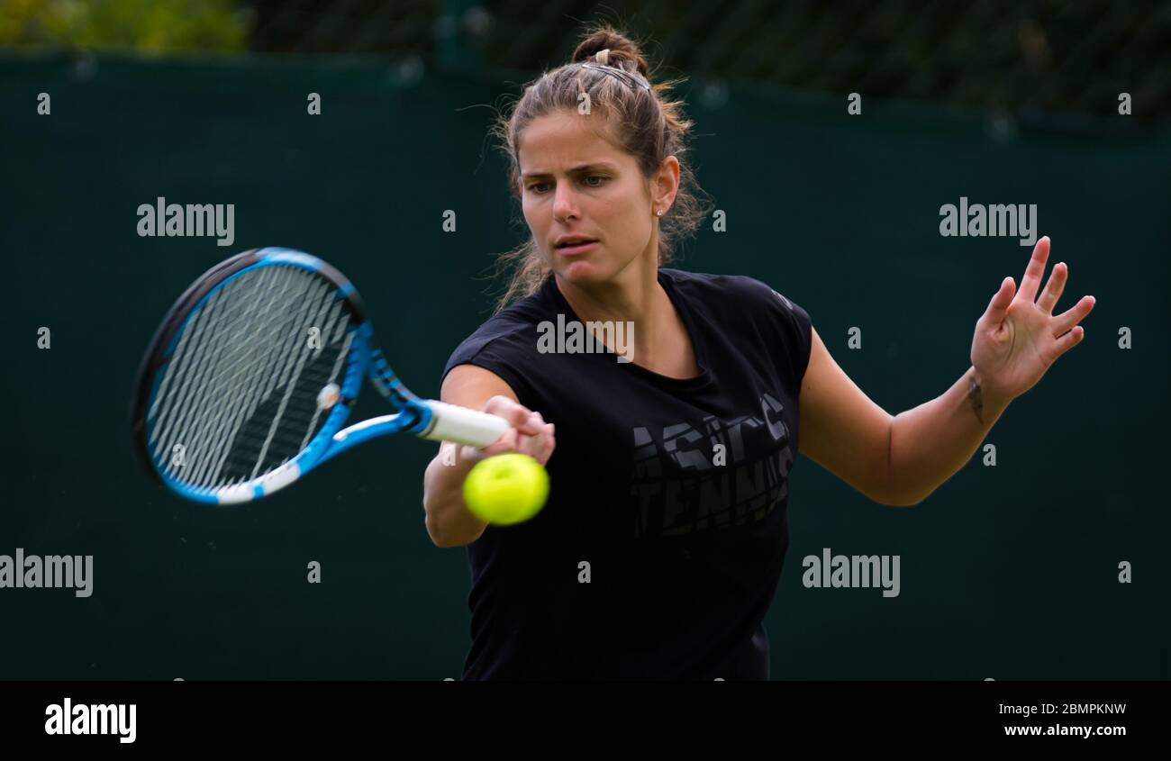Julia Goerges of Germany during practice ahead of her quarter-final ...