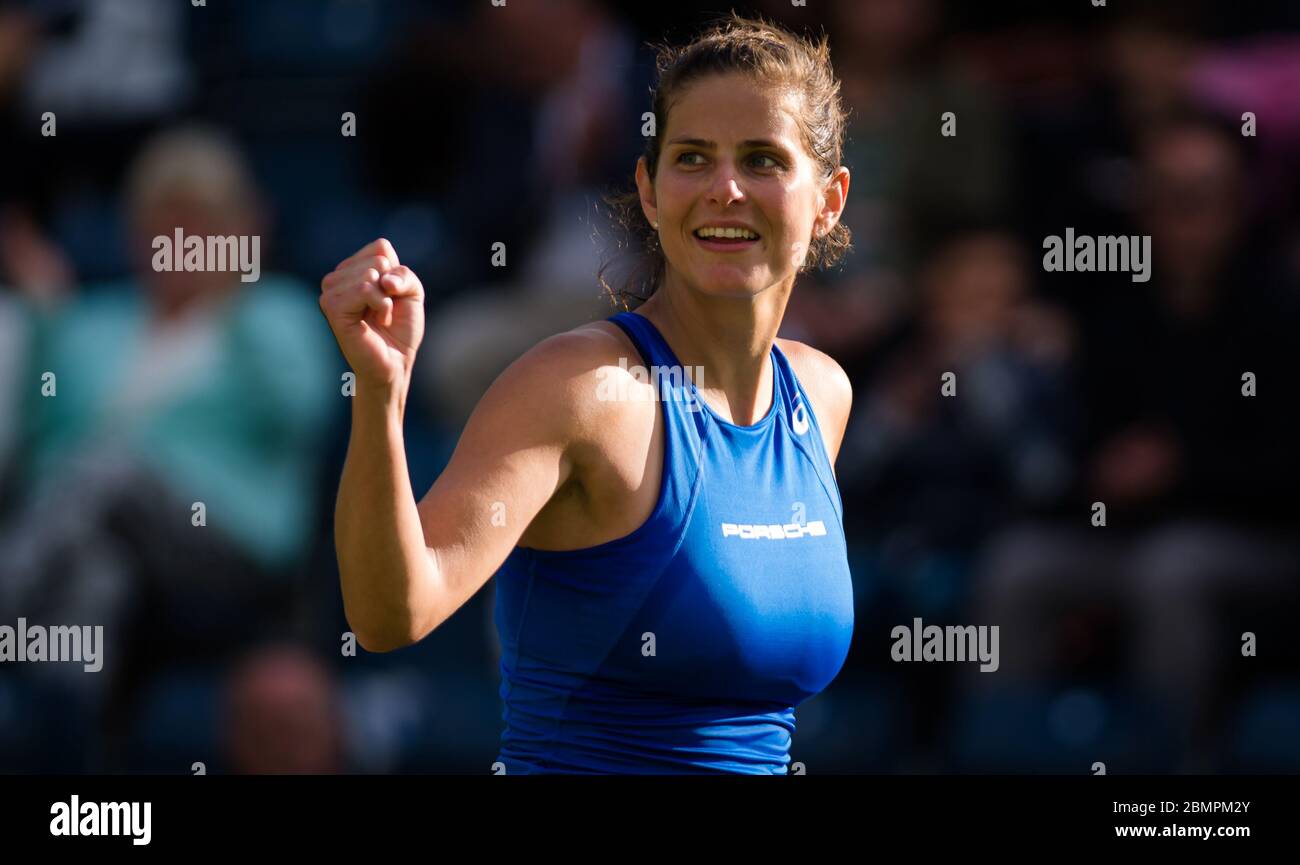 Julia Goerges of Germany celebrates winning her quarter-final match at ...
