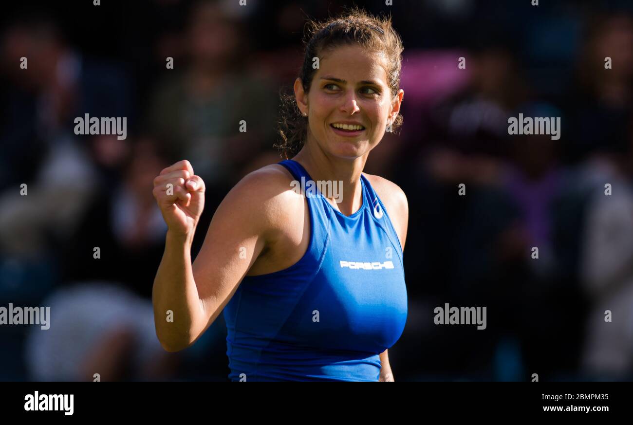 Julia Goerges of Germany celebrates winning her quarter-final match at ...
