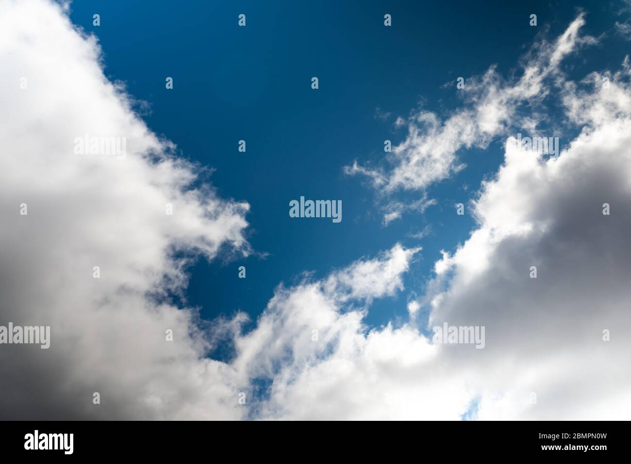 Beautiful sky with volumetric clouds, and the rays of the sun Stock ...