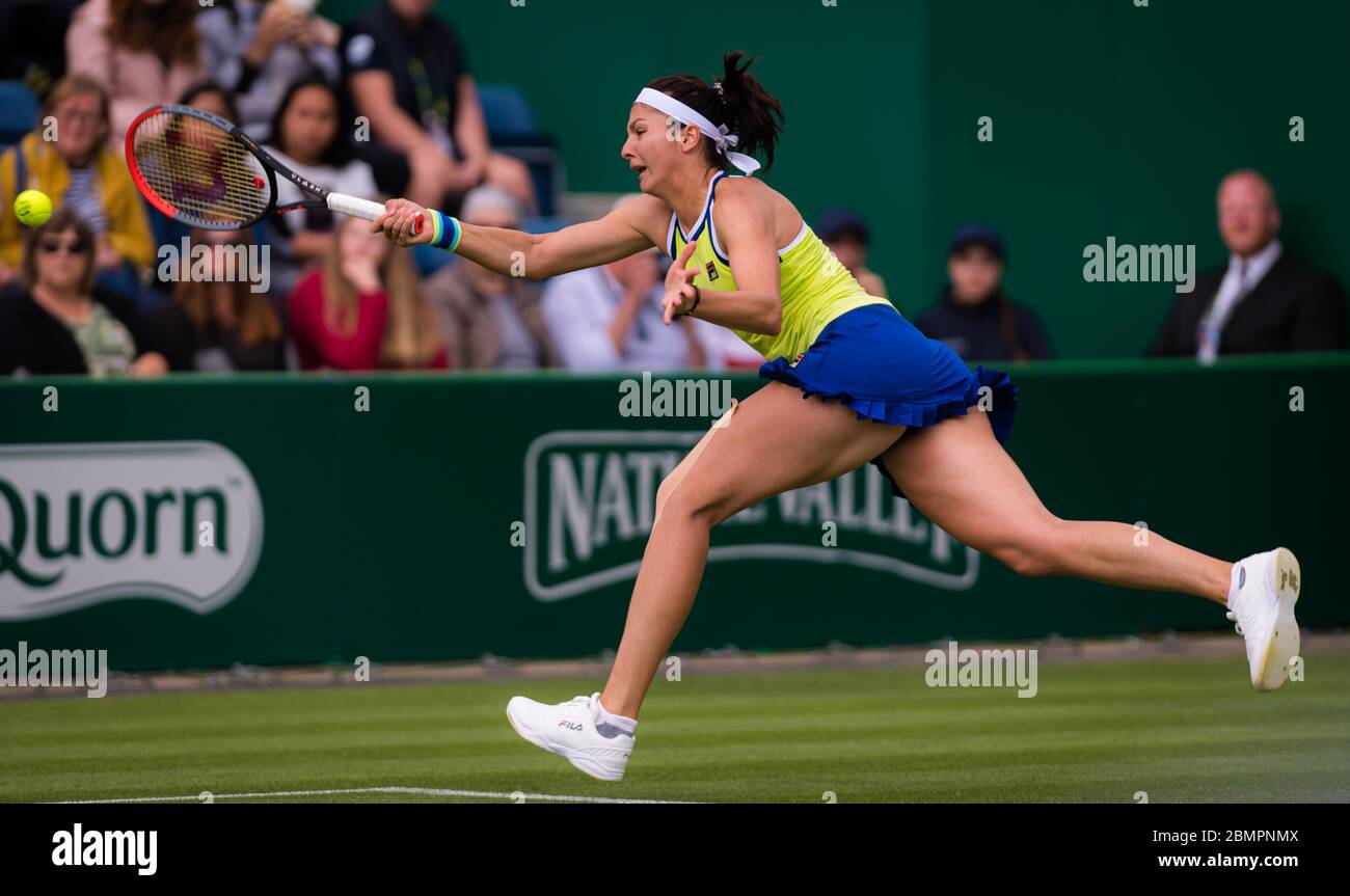 Margarita Gasparyan of Russia in action during her first-round match at ...