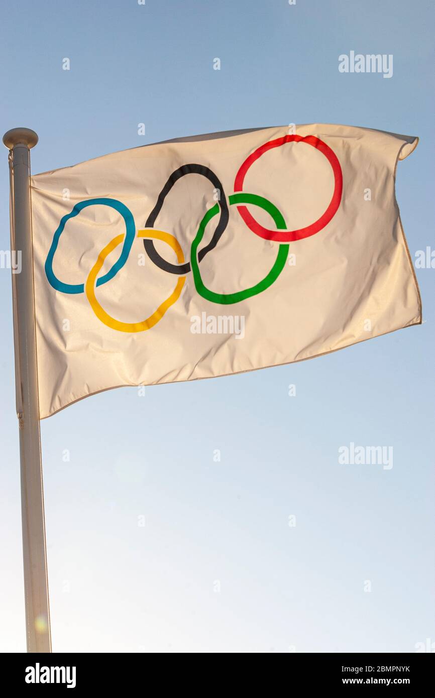 The olympic flag hi-res stock photography and images - Alamy