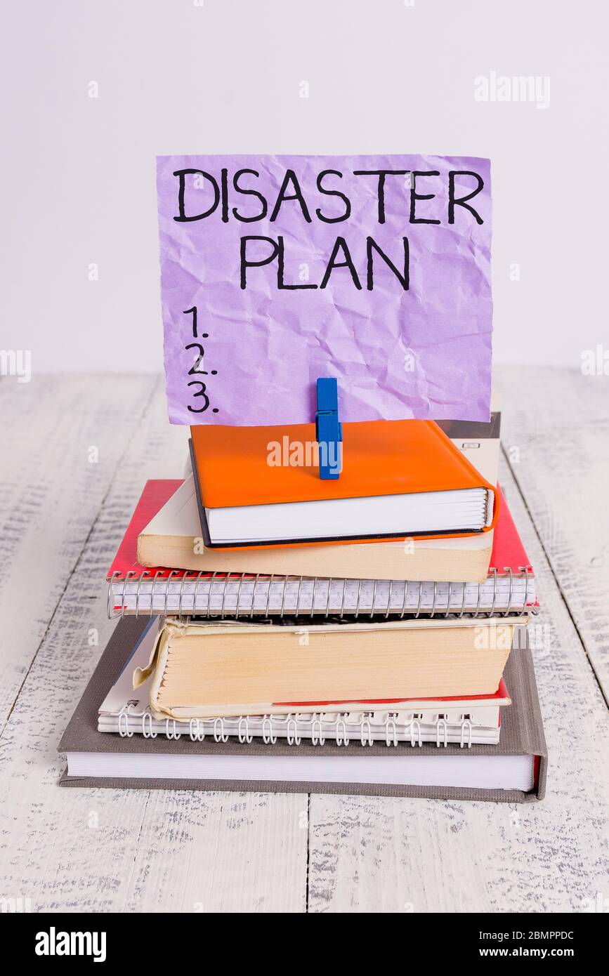 Handwriting text Disaster Plan. Conceptual photo Respond to Emergency ...
