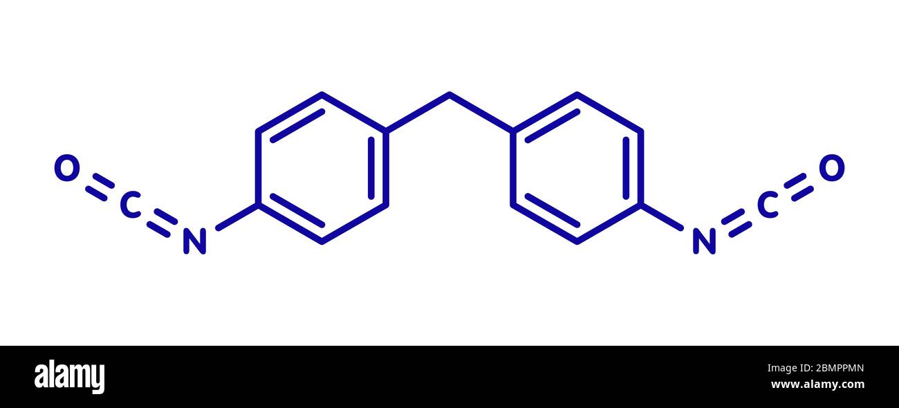 Methylene diphenyl diisocyanate molecule (MDI), polyurethane (PU ...