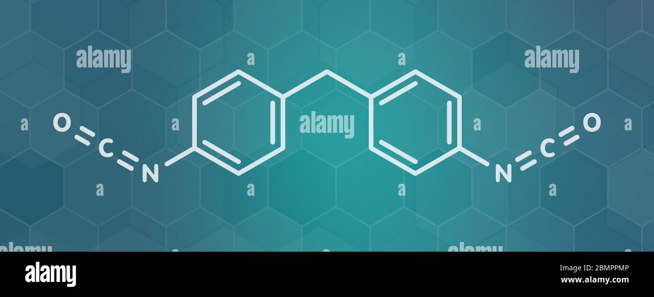 Methylene diphenyl diisocyanate molecule (MDI), polyurethane (PU ...