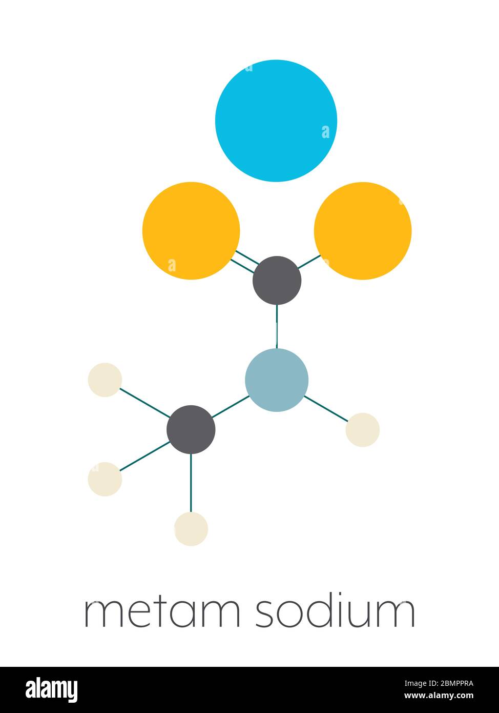 Metam sodium pesticide molecule. Stylized skeletal formula (chemical ...