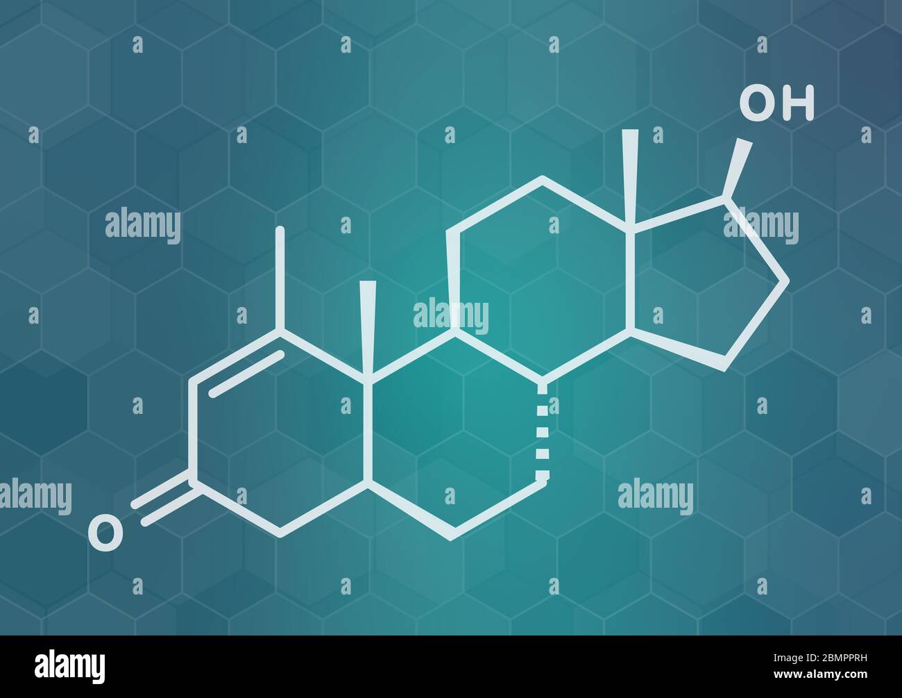 Metenolone anabolic steroid molecule. Used (banned) in sports doping ...