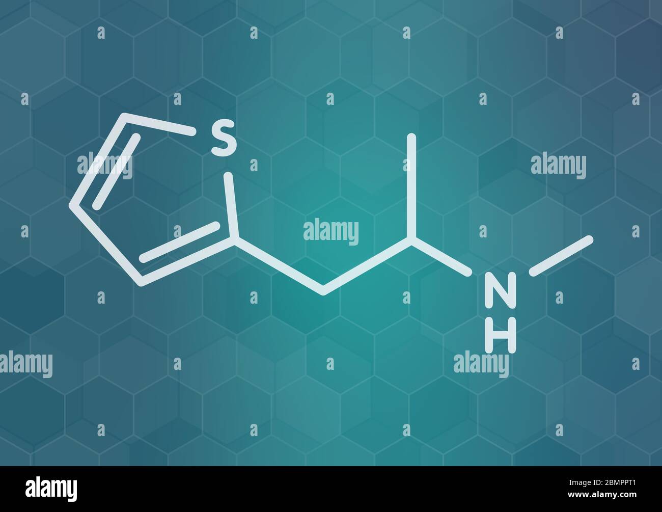 Methiopropamine (MPA) recreational drug, chemical structure Skeletal ...