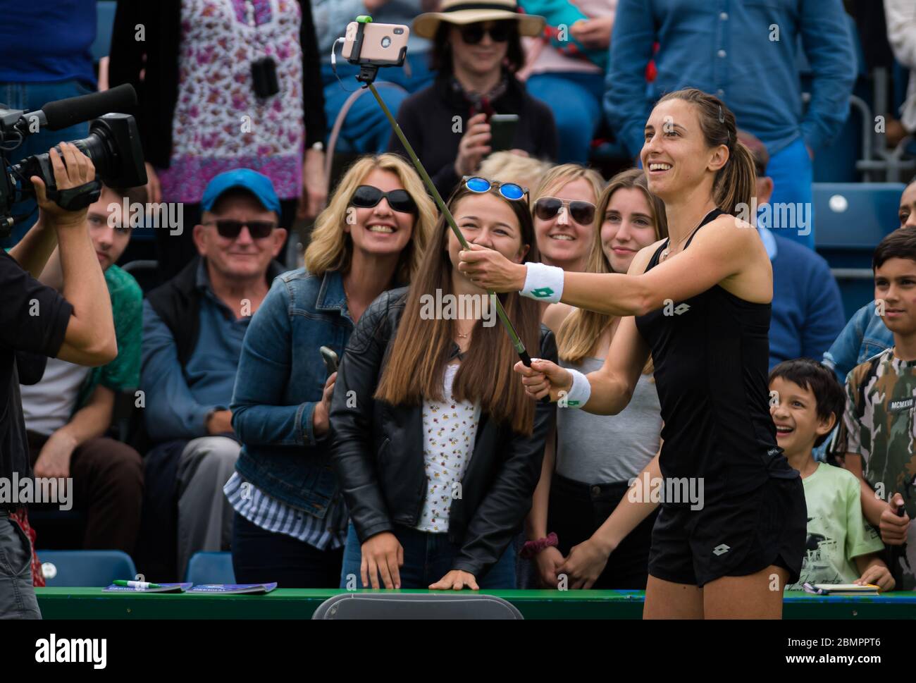 Petra Martic of Croatia celebrates winning her quarter-final match at ...