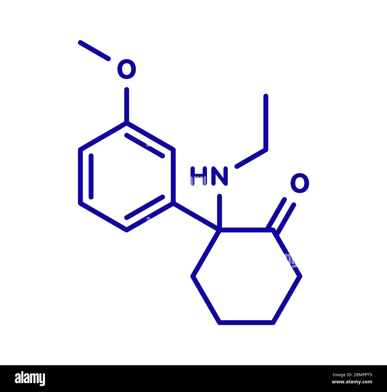 Methoxetamine (MXE) recreational designer drug, chemical structure ...